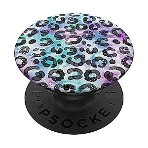 Pretty Purple Black Blue White Leopard Pattern Animal Print PopSockets PopGrip: Swappable Grip for Phones & Tablets