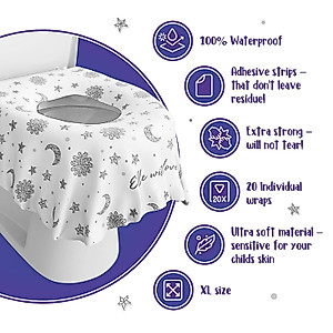 Eli with Love 20 Pack Extra Large Disposable Toilet Seat Cover (Boho) – Toddler Toilet Covers for Full Coverage On Toilet or Potty – Ideal Travel Toilet Seat Covers for Kids and Adults