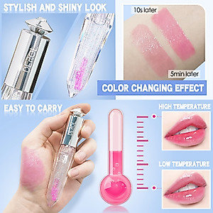 LOKFAR Color Changing Clear Liquid Blush for Cheeks and Lips, Moisturizing Multi-use Rouge Blush Gel, Magic Tinted Balm Waterproof Transparent Cream Liquid Blush, Glossy Shiny Finish Korean Blush Makeup - 5ml