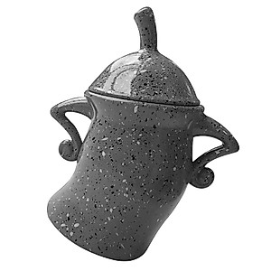 Pssopp Food Storage Jars Container, Playful and Unique Design Canister with Attitude PVC Material Kitchen Canisters for Candy Cookie Rice Sugar (Grey)