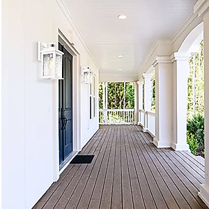 VIANIS Motion Sensor Outdoor Lights, White Dusk to Dawn Outdoor Lighting Wall Mount, Aluminum Waterproof Modern Exterior Garage Lights, Outdoor Lanterns for Front Porch Patio, Entryway, Front Door…