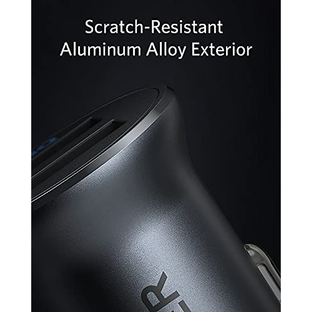 Anker 320 Car Charger (24W II), Mini Aluminum Alloy Dual USB Car Charger with Blue LED for iPhone 14 13 12 Pro Max mini X XS XR, iPad Pro/Air 2/Mini, Galaxy and more (Not Compatible with Quick Charge)