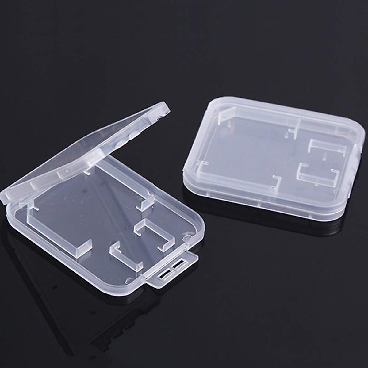 Clear Plastic Memory Card Case Compatible with SD SDHC SDXC Micro SD T-Flash Card (10 PCS)