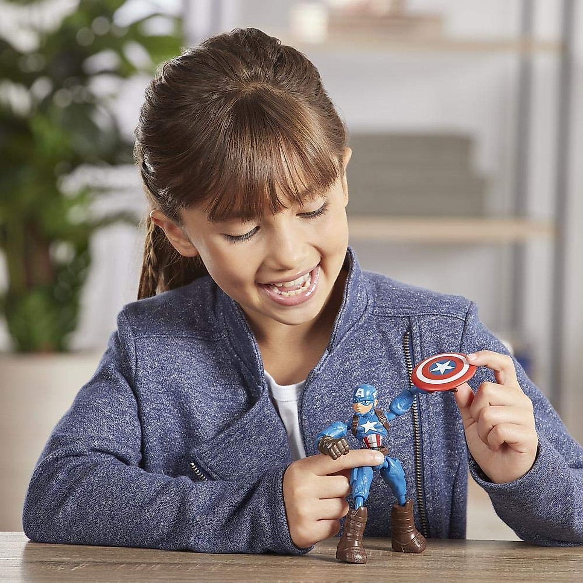 Avengers Marvel Bend and Flex Action Figure Toy, 6-Inch Flexible Captain America Figure, Includes Blast Accessory, for Kids Ages 4 and Up