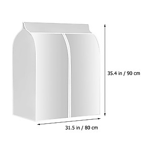 Garneck Hanging Garment Bags for Closet Storage 35.4 '' Large Closet Style Garment Cover Clear Bottom Enclosed Garment Rack Cover for Suit Coat Dress Fur Shirts