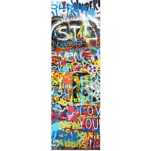 Teak Tuning Fingerboard Deck Graphic, Graffiti Wall - Adhesive Graphics to Customize Your 32mm - 110mm Long, 35mm Wide, 0.2mm Thick - Waterproof Vinyl - Includes Mini File