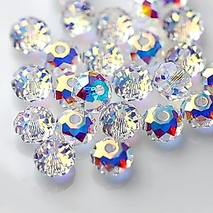 XinBoWen 1000pcs 4mm Wholesale Faceted Crystal Glass Beads Finding Spacer Beads Faceted Cut Bevel Shape for Jewelry Making Bracelet (4mm)
