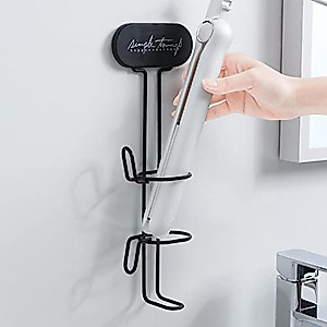 menolana Hair Curling Iron Holder Wall Mounted Self Adhesive, Hair Straighteners Rack Bathroom Curling Wands Flat Irons Organizer - Black