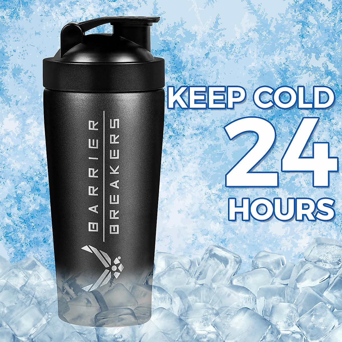Military Gift Shop 24oz Insulated Air Force Shaker Bottle Engraved Logo–24oz Water Bottle–Cup for Protein Shakes Air Force Gifts | Disabled USMC Vet Owned SMALL Business