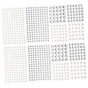 KONTONTY 12 Sheets Beauty Rhinestones Stickers for Nails Pearl Rhinestones Nail Jewels Nose Art Sticker Craft Acrylic Stickers Eye Body Peals Nail Acrylic Charms Colored Rhinestone Stickers