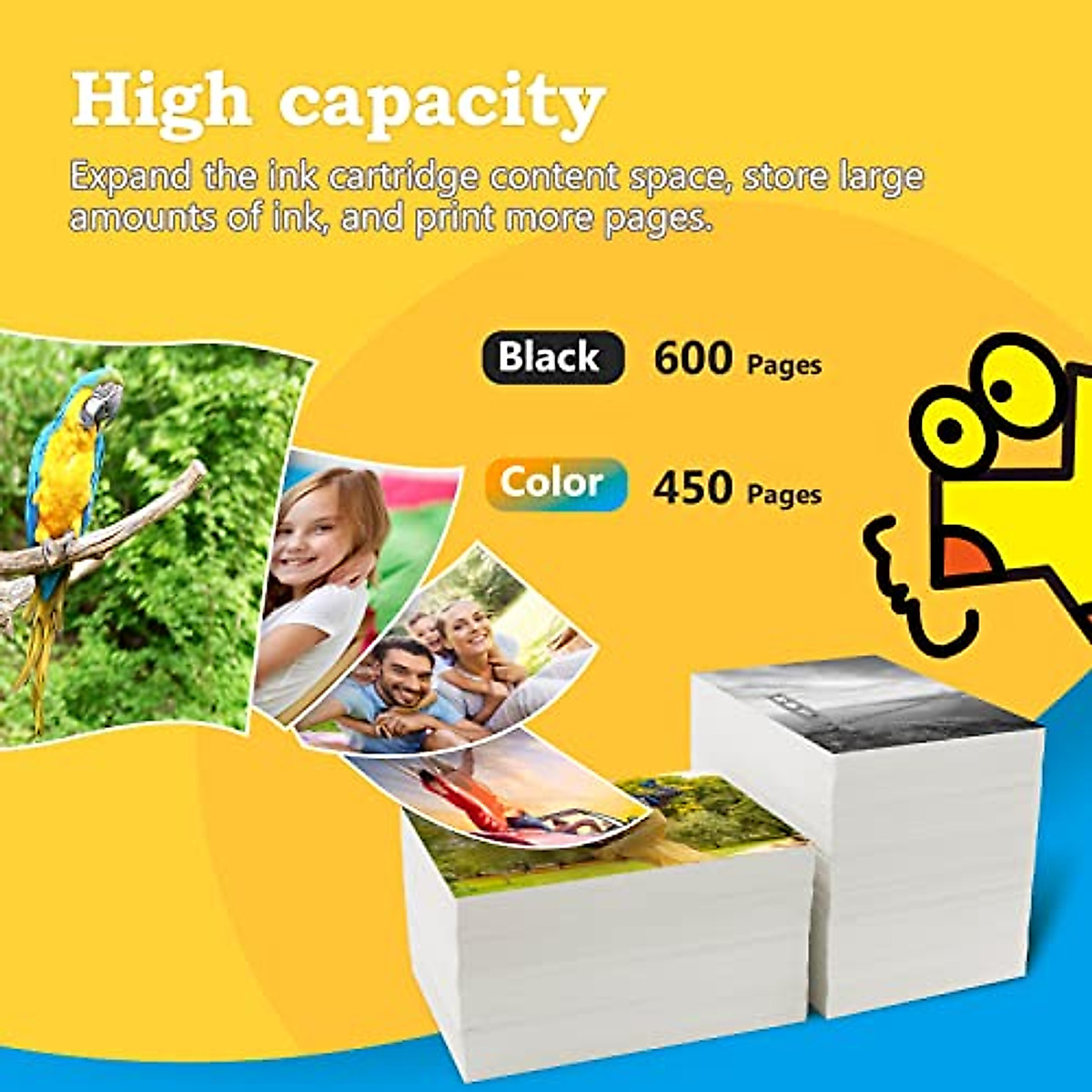 YATUNINK Remanufactured Ink Cartridge Replacement for HP 662XL HP 662 Ink Cartridges Black and Color Combo Pack Show Ink Level for Deskjet 1015 1515 1516 2515 2516 Deskjet 4645 4666 Printer Ink(2Pack)