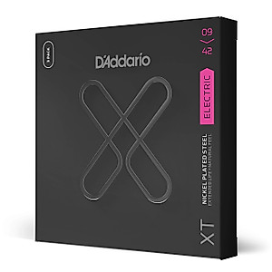 D'Addario Guitar Strings - XT Nickel Coated Electric Guitar Strings - XTE0942-3P - Extended String Life with Natural Tone & Feel - For 6 String Guitars - 09-42 Super Light, 3-Pack