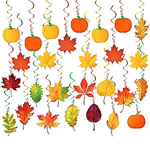 Thanksgiving Swirls for Hanging Thanksgiving Decorations - No DIY, Pack of 60 | Thanksgiving Hanging Decorations for Home | Fall Decorations | Thanksgiving Party Decorations, Pumpkin Patch Decorations