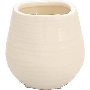 Pavilion Gift Company Never Stop Wishing Happy 40th Birthday - 8 oz Soy Wax Candle with Wick in A Yellow Ceramic Vessel 8 oz-100 Scent: Serenity, 3.5 Inch Tall