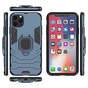 Arseaiy Case for Oppo Find X5 Pro Phone Case Cover with Kickstand Carbon Fiber Silicone Bracket Phone Holder Shockproof Bumper Slim Fit Telephone Shell Blue
