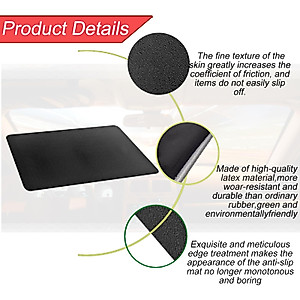 hill froeistung 2pack Sticky Upgraded Anti-Slip mat - Non-Slip Rubber, 10.6 X 5.9 Inches - Universal Car Dashboard Sticky Mat for Phone, Sunglasses, Keys - Black/Leather Pattern - 27 * 15cm