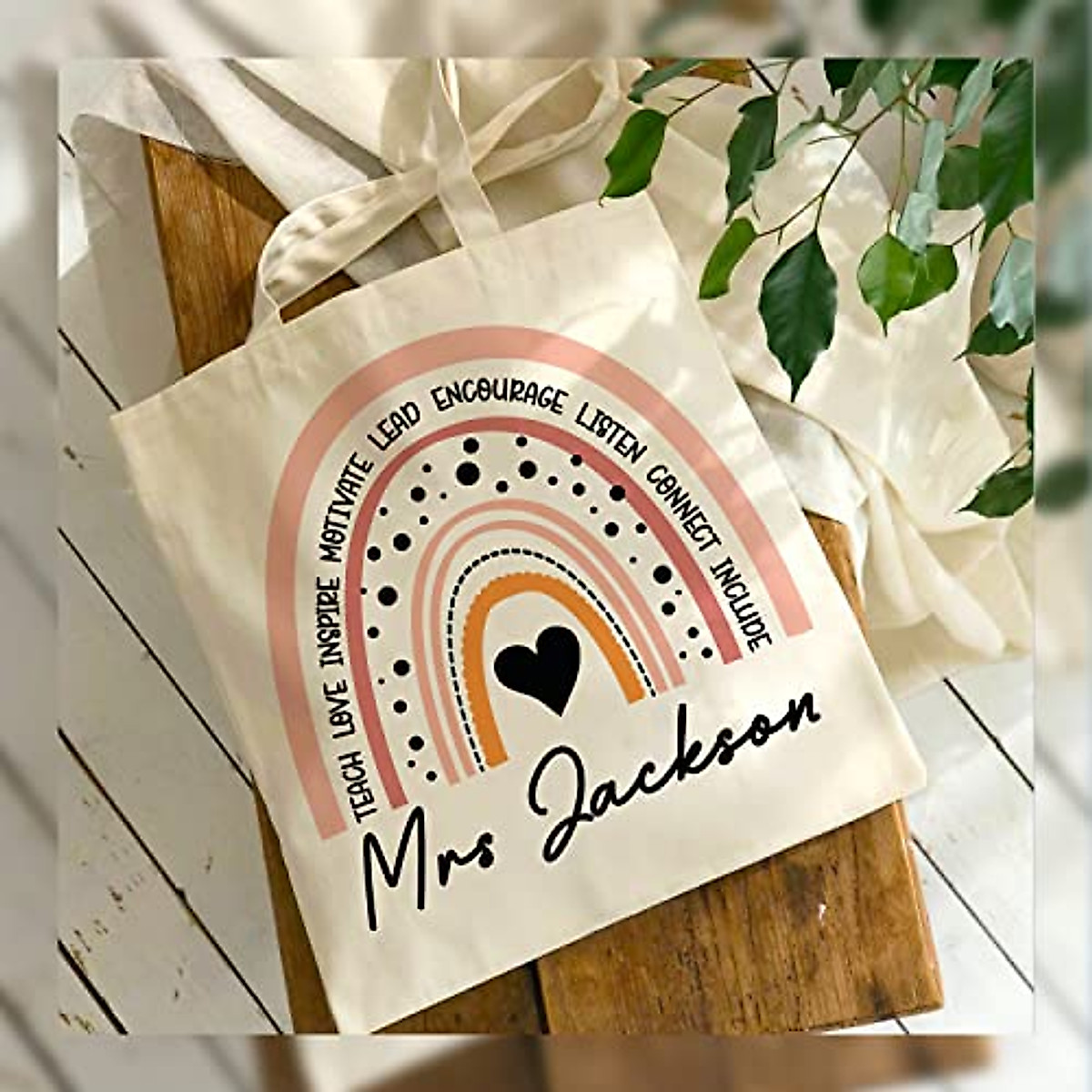 Canvas Tote Bag Gifts w/Name - 9 Design 15"x16" - Personalized Totes Bags for Appreciation Week Gift - Custom Cotton Shoulder Schoold Bag for Women - Customized Cotton Bags Math Art Apple Theme C1