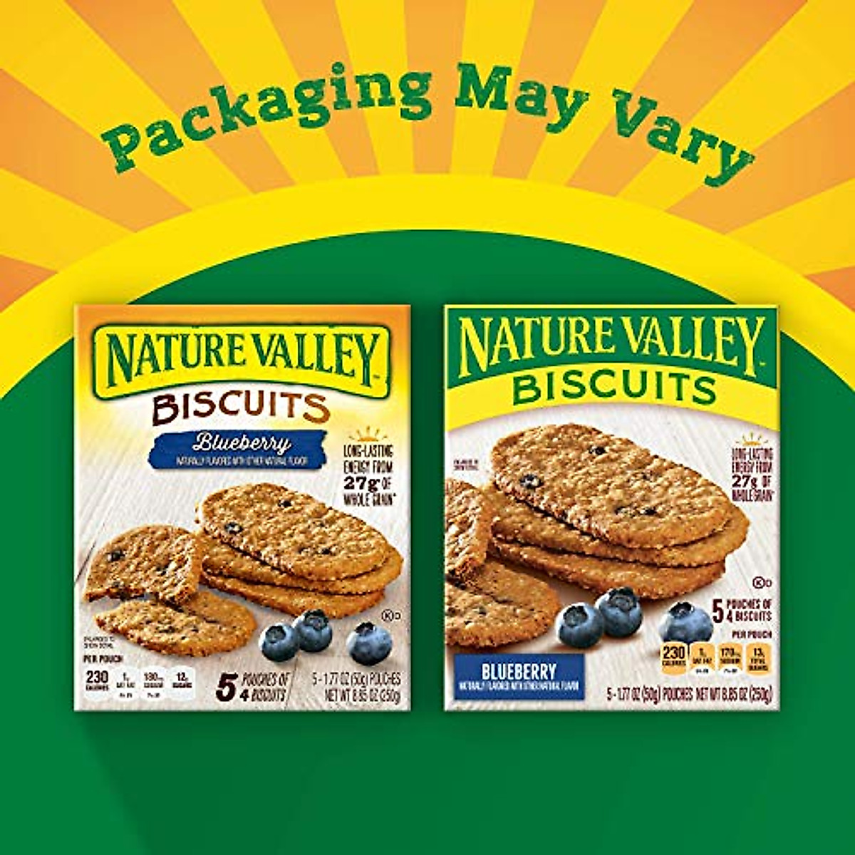 Nature Valley Blueberry Biscuits, Made With Whole Grain, 5 ct, 8.85 OZ