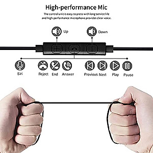 MOXKING Running Sport Earphones Over Ear Buds with Microphone Remote Noise Cancelling Earhook Headphones Sweatproof in Ear Earphones for Gym Jogging Workout Exercise