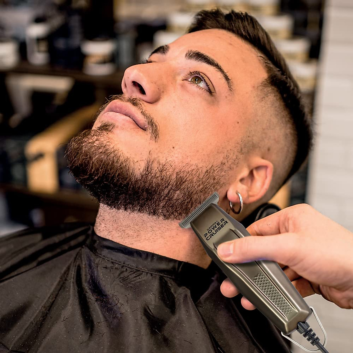 Gamma+ Power Cruiser Professional Supercharged Corded Hair Trimmer with 10' Ft Cord and Hanging Hook