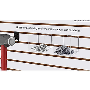 Marketing Holders 10 Pack 4" Slatwall Retail Bin Clear Acrylic Merchandise Storage Organizer Bulk Product Dump Box Single Pocket Square Caddy for Retail Stores and Service Centers