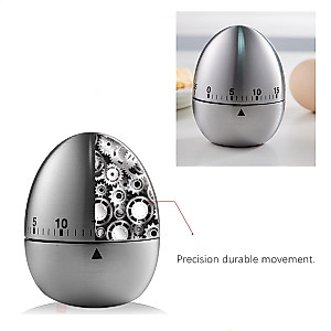 Beetoo Egg Timer, Mechanical Egg Kitchen Timer, Stainless Steel Egg Timer, Egg Kitchen Timer Cute Manual for Cooking Learning
