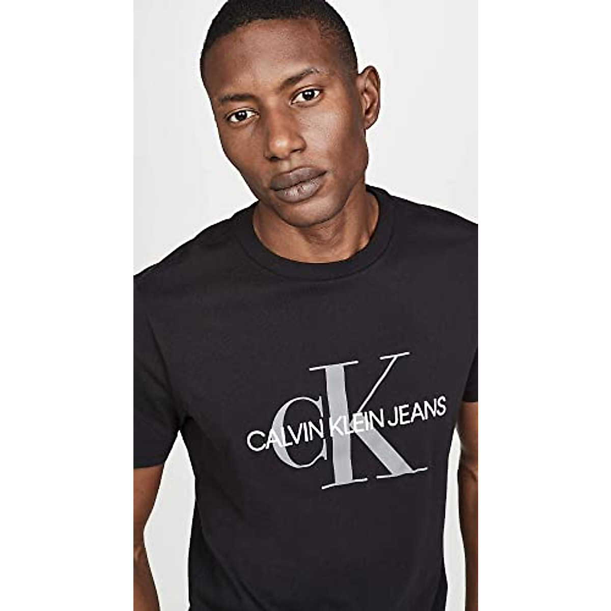 Calvin Klein Men's Short Sleeve Monogram Logo T-Shirt, Black Unbox, X-Large
