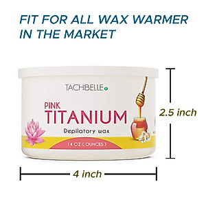 Tachibelle Depilatory Wax 14 Oz Professional Hair Removal, Women Men, Home Waxing for All Body and Brazilian Bikini Made in Italy (Pink Titanium)