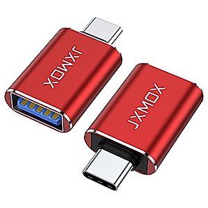 USB C to USB Adapter [2-Pack], Thunderbolt 3 to USB 3.0 OTG Converter Compatible MacBook Pro/Air 2019 2018 2017,Chromebook,Pixelbook,Microsoft Surface Go,Galaxy S8 S9 S10 S20 S21 S22,Note 10 20 (Red)