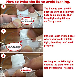 Keon Plastic Flasks - Concealable and Reusable Drink Bags, Leak-Proof, BPA-Free for Travel, Outdoor Sports, Concerts, Events (15OZ - 10PCS + 2 Funnels)