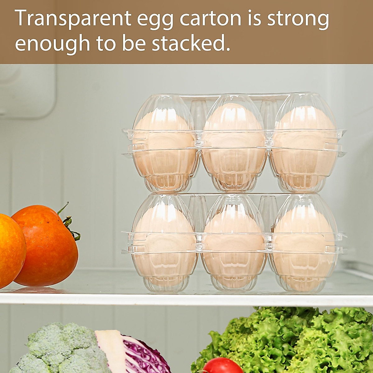 baflovga Egg Cartons Cheap Bulk 100 Pack, Eggs 6 Count, Plastic Egg Cartons Reusable with Egg Handling Instructions and Stickers, Half Dozen Eggs for Family, Chicken Farm, Market Display, 2x3Grids