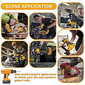 VANTTECH 2Pack DCB200 20V MAX 6.0Ah Battery Replacement for Dewalt 20V Battery DCB200 DCB180 DCB206 DCB206-2 DCB204 DCB204BT-2 DCB203 DCB201 DCD/DCF/DCG Series Cordless Power Tools