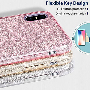 MATEPROX iPhone Xs Max case,Bling Sparkle Cute Girls Women Protective Case for iPhone Xs max 6.5"(Pink)