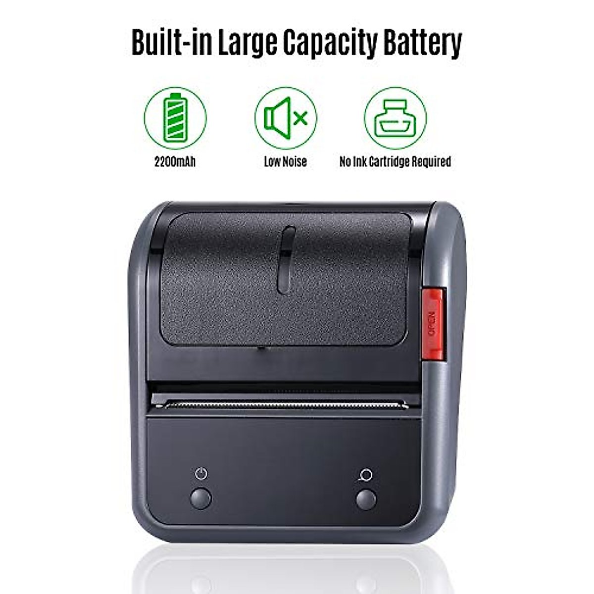 VIBY Portable 80mm Thermal Label Printer BT Label Maker Sticker Machine with Rechargeable Battery for iOS Android Computer
