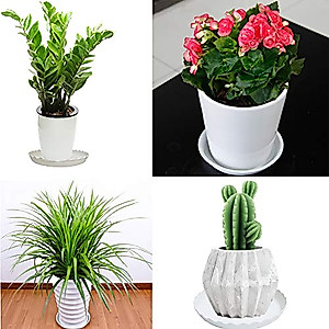 YUANAIYI 6 Packs Wave Plant Saucer - Plastic Flower Pot Drip Trays/Durable Heavy Duty White Plant Tray for Indoor and Out Door Plant(6/8/10 inch)