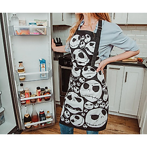 Ukonic Disney The Nightmare Before Christmas Jack Skellington Faces Cooking Apron For Kitchen, Baking, BBQ