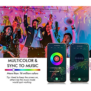 Smart Light Bulbs,Color Changing Light Bulbs That Work with Alexa and Google Assistant,2.4GHz WiFi & Bluetooth Music Sync Multicolor LED Bulbs,7W(60W Eqv.) E26 A19 for Smart Home Lighting-4PACK