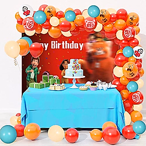 114 Pcs Red Panda Balloons Arch Garland Kit Decorations, Red Orange Green Latex Balloons for Kids Red Panda Birthday Party Supplies