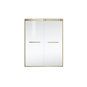 Elegant Kitchen and Bath SD202-6076BGD Frameless Shower Door 60 x 76 Brushed Gold