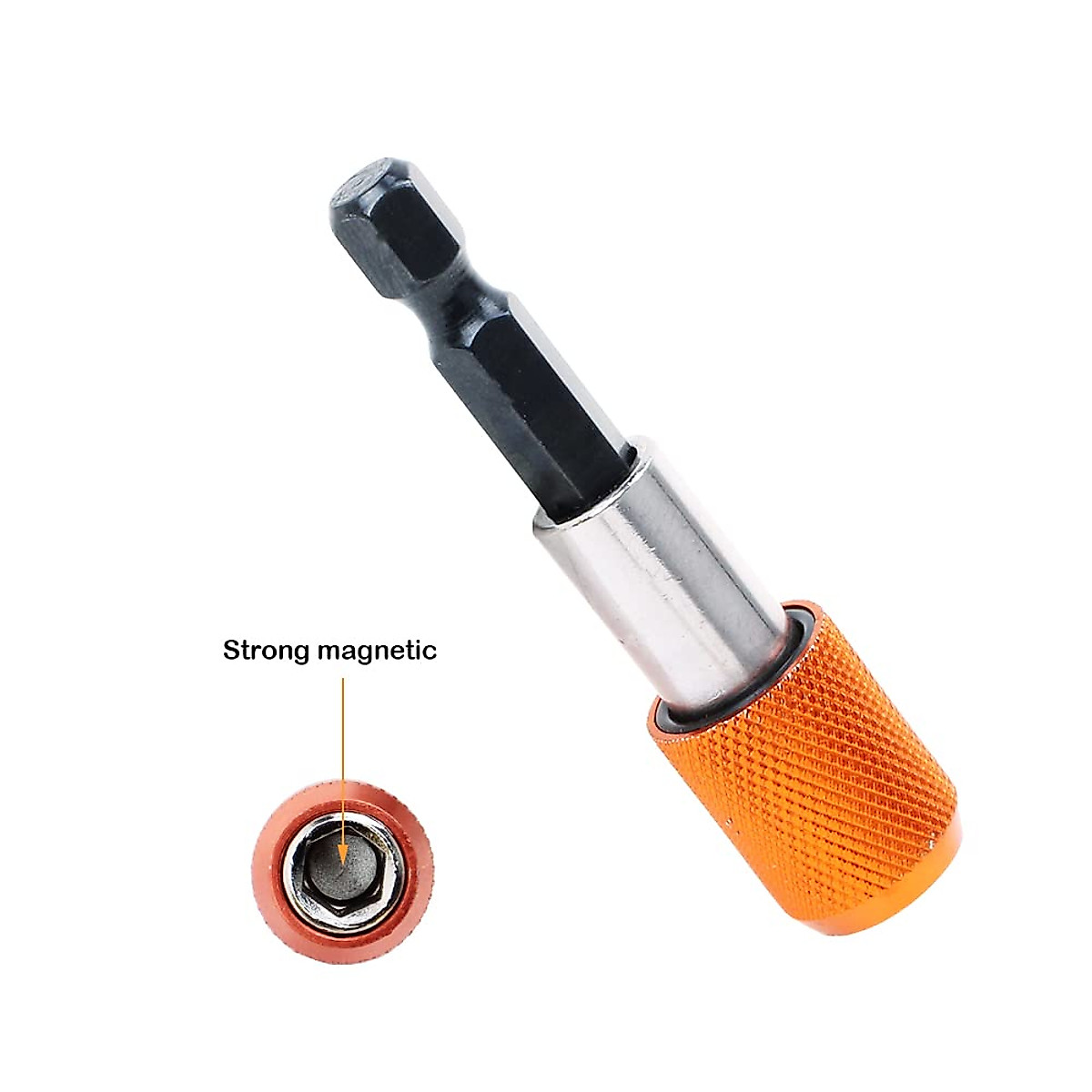 AUTOTOOLHOME 2 Pieces Quick Change Bit Holder Magnetic 1/4" Hex Shank Drill Bit Extension for Screwdriver Bits Nuts Drills Socket Driver Adapter