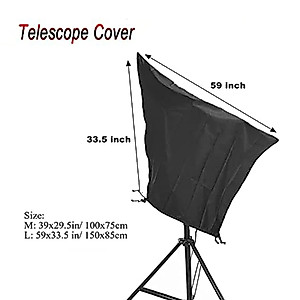 Zhgzhzwlf Telescope Cover, Silver, 59*34in, Waterproof, Oxford Cloth, Drawstring & Zipper Closure, Sunproof, Dustproof, Windproof, Adjustable, Astronomical Telescope Cover