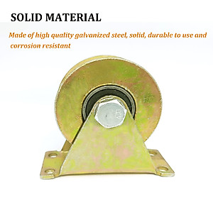 2in V Groove Wheel Pulley Sliding Gate Wheel Heavy Duty Caster Rigid Track Roller Rolling Gate Wheels Electroplated Anti-Corrosion Wheel Pressure Bearing Pulley Load Capacity 661lbs Per Wheel