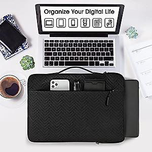 Laptop Sleeve 14 inch Laptop Case Waterproof Handle Laptop Bag Protective Business Computer Carrying Bag Compatible with 13.3-14 Inch Laptop/Chromebook/Notebook, Black
