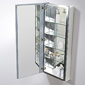 Fresca 15" Wide x 36" Tall Bathroom Medicine Cabinet w/Mirrors