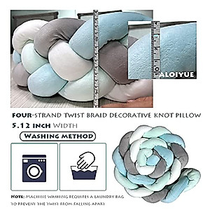 Aloiyue Premium Cushion Soft Knot Decorative Pillow Decor for Bedroom,Playroom (157.5inch，Grey+White+Green+Blue)