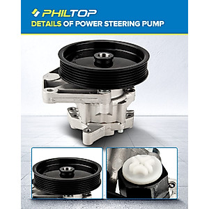 PHILTOP Power Steering Pump 21-120 for E350 2007-2009, GL450 2007-2012, ML350 2006-2009, S550 2007-2009, ML350 4Matic/Base 2010-2011, R350 2006-2009, CLS550 2007-2011, GL550 2008-2012, ML550 2008-2011
