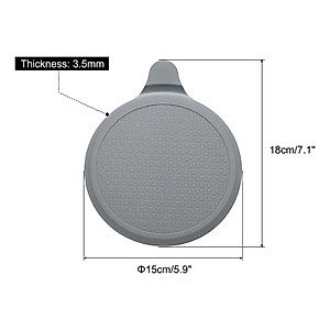 uxcell Silicone Tub Stopper 5.9" Dia Square Kitchen Bathtub Drain Cover Plug Stopper for Shower, Bathroom Sink, Kitchen Sinks, Bathtubs, Grey