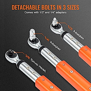 VEVOR Digital Torque Wrench, 3/8" Drive Electronic Torque Wrench, Torque Wrench Kit 3.7-37ft.lb/5-50n.m Torque Range Accurate to ±2%, 3-Mode Adjustable Torque Wrench Set with LED Buzzer Calibration