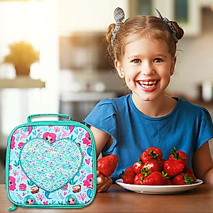 FTJCF 3PCS Backpack for Girls, 16" Cute Sequins Rainbow Kids Bookbag with Lunch Box, Elementary Preschool Kindergarten School Bag Set - Pink.