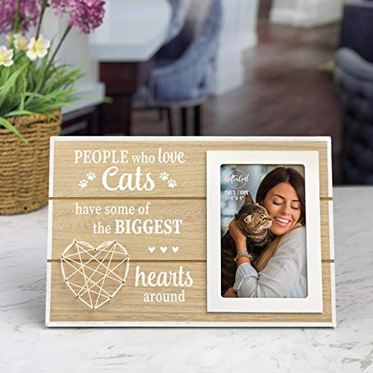 GIFTAGIRL Cat Gifts for Cat Lovers - Crazy Cat Lady Gifts or Cat Themed Gifts Like our Cat Frame, are Great Cat Lover Gifts for Women and Funny Cat Stuff for Cat Lovers. Lovely Cat Mom decor Presents…